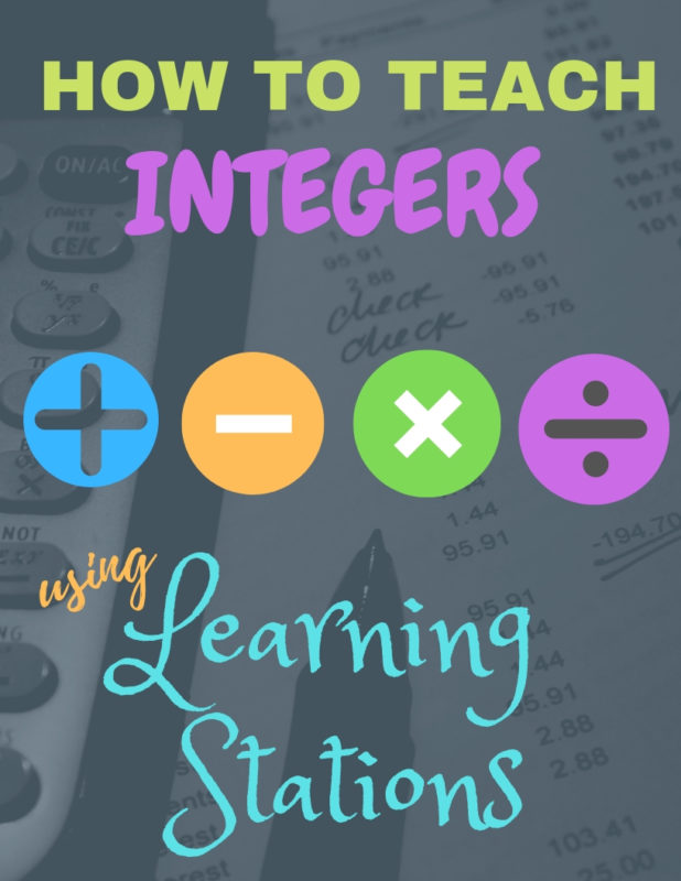 how to teach integers using learning stations - PIN4 - RETHINK Math Teacher