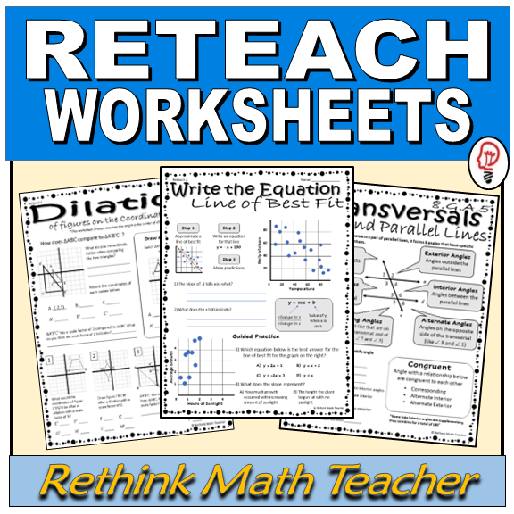 Why I Love Reteach Worksheets - RETHINK Math Teacher