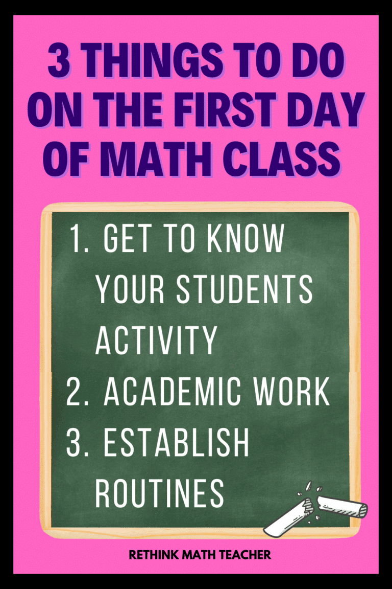 First Day of School Activities for Math Teachers - RETHINK Math Teacher